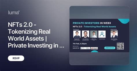 Stan K On Linkedin Nfts 20 Tokenizing Real World Assets Private