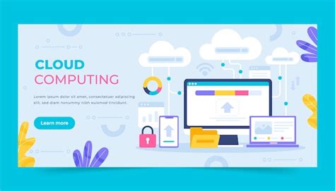 Premium Vector Flat Cloud Computing Banner Template