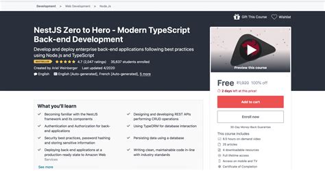 NestJS Zero To Hero Modern TypeScript Back End Development CodeHexz