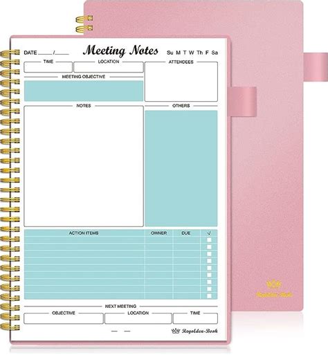 Meeting Notebook For Work Organizer Simplified Work Notebooks For Note