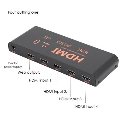 4 In 1 Out 20 Switcher 4k60hz Hd Switcher Support Grandado