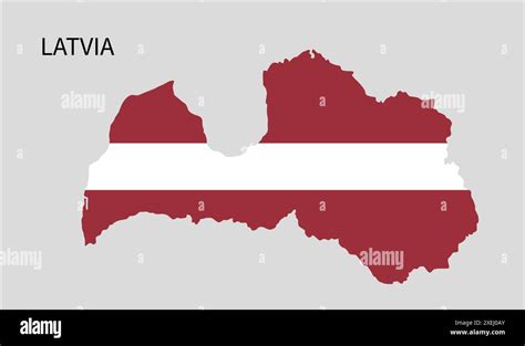 Latvia Flag Map Official Color With Proportion Fully Editable