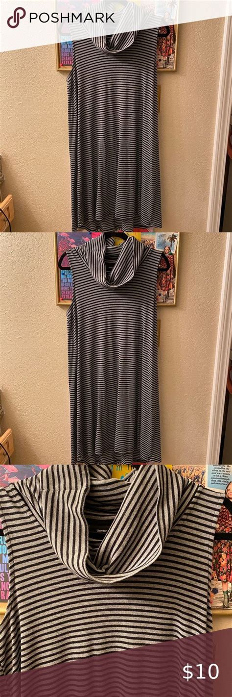 Mossimo Sleeveless Striped Turtle Neck Dress Turtle Neck Dress