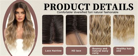 Kome Ombre Blonde Highlight Long Wave Wigs For Womenput