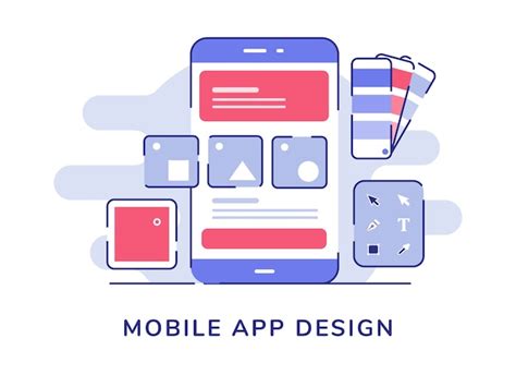Premium Vector Mobile App Design Ui Wireframe On Display Smartphone