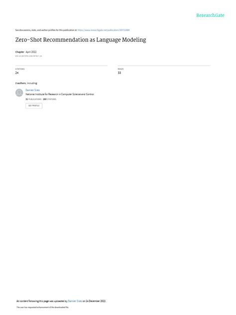 Zero-Shot Recommendation As Language Modeling | PDF | Cognitive Science ...