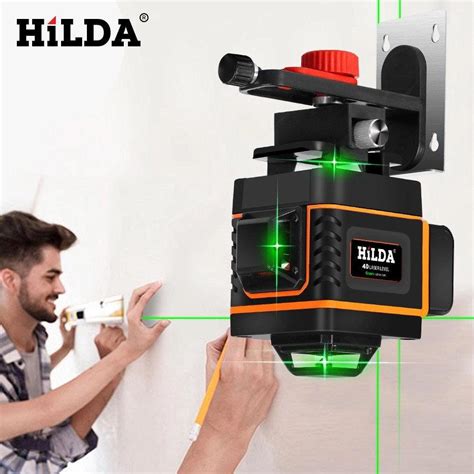 4D Лазерный уровень Hilda 4D 16 линий для стяжки пола, плитки ПУЛЬТ ...