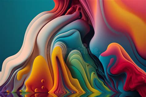Abstract 3d Rendering Of Multicolored Wavy Background Computer Generated Illustration Stock