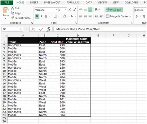 Find The Maximum Numerical Value In A List Based On A Criteria In Excel