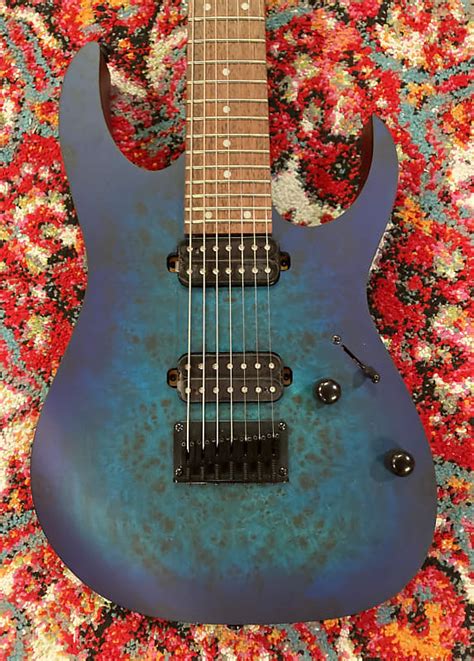 Ibanez RG7421 7 String 2020 Sapphire Blue Flat Mint NOS Reverb