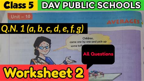 Dav Class 5 Maths Unit 10 Worksheet 2 All Questions Solved Youtube