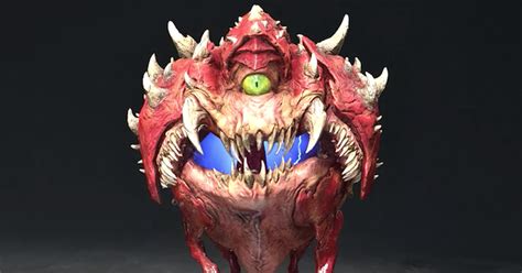 stl file cacodemon doom eternal dynamic pose with base for 55 off