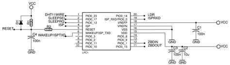 Lpc824 Microcontroller Connection Circuit Into The Sensor Mote