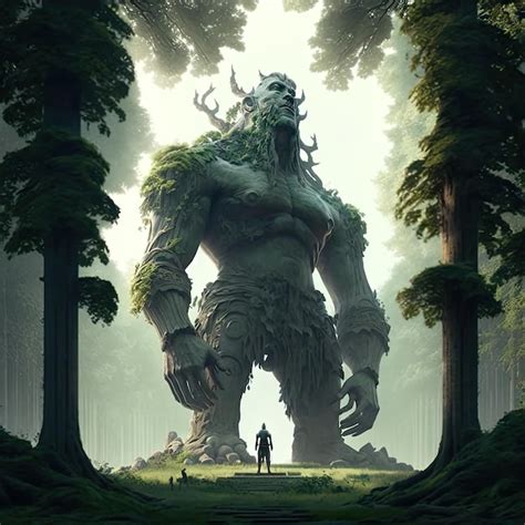 A Man Stands In Front Of A Forest With A Man Standing In Front Of Him Premium Ai Generated Image