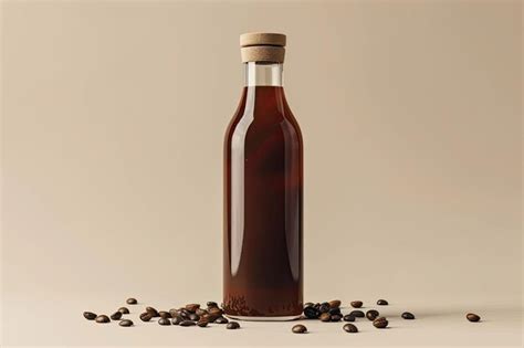 Cold Brew Coffee Glass Bottle Branding Mockup Premium Ai Generated Image