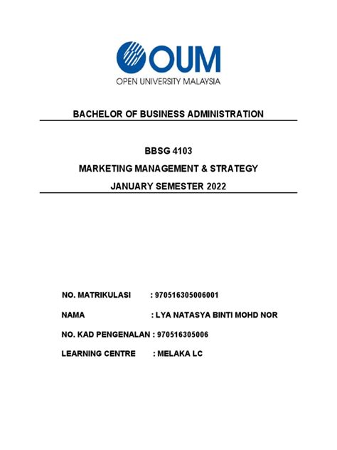 Assignment Bbsg4103 Pdf Market Segmentation Mc Donalds
