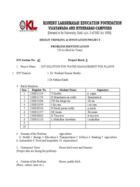 Dti Group Form Pdf Agriculture Internet Of Things