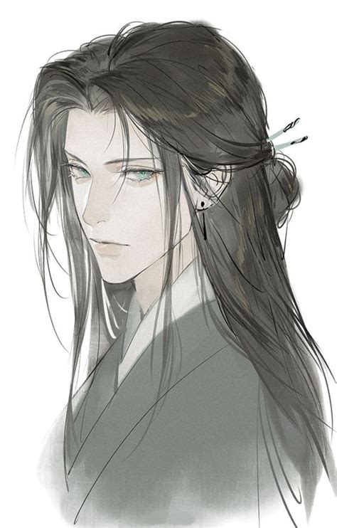 𝙶𝙸𝙰 • 𝙰𝚛𝚝𝚒𝚜𝚝 再临 Long Hair Drawing Character Art Anime Boy Sketch