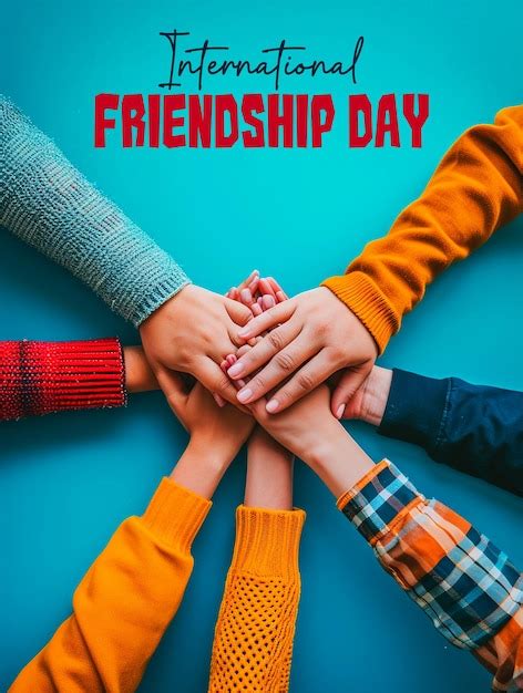 Día Internacional de la Amistad con el fondo de la mano de la promesa