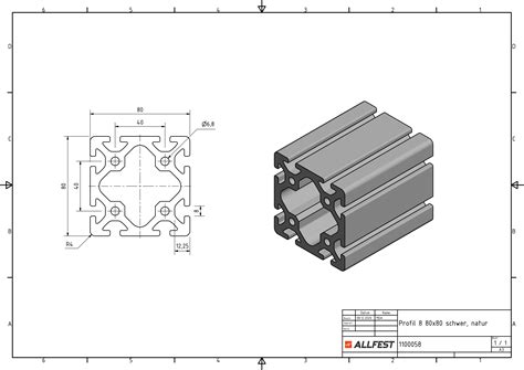 Profil 8 80x80 schwer, natur - allfest.de