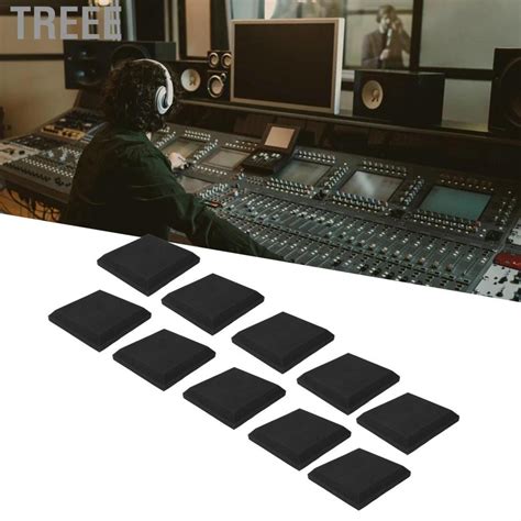 Treee แผงโฟมกันเสียง 10 ชิ้นสารหน่วงไฟสีเทาอ่อนดูดซับเสียงอะคูสติก Shopee Thailand