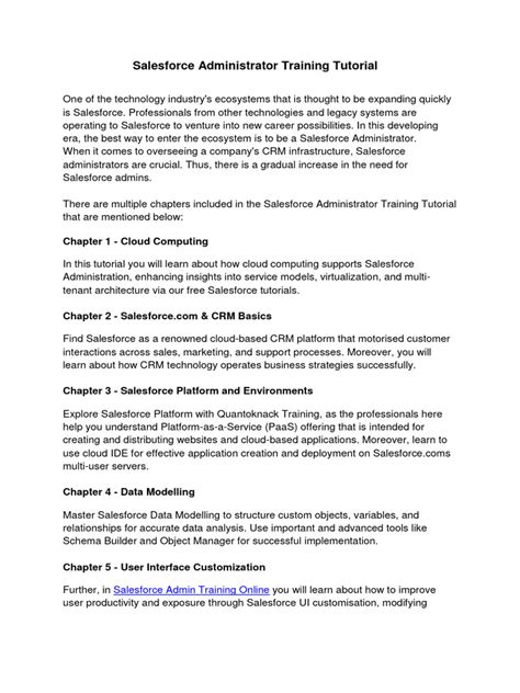 Salesforce Administrator Training Tutorial Pdf Cloud Computing