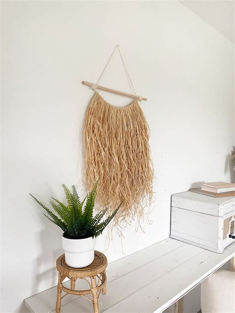 Boho Wall Decor Boho Wall Hanging Seagrass Wood Wall Art Etsy