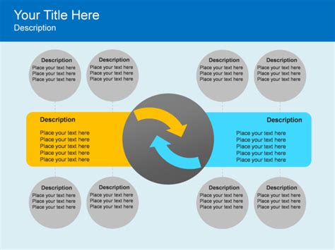 powerpoint slide circle hierarchy diagram 9 circles multi color