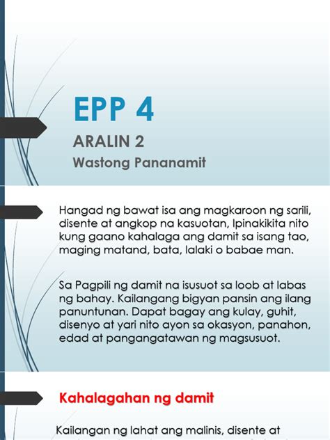 week 3 7 epp 4 aralin 2 wastong pananamitq1 pdf