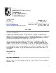 Symbolic Logic PHIL Syllabus Doc Social Science Department Room N Location Of