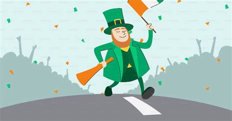 나병 복장을 한 남자가 거리를 달리고 있습니다 벡터 Unsplash의 3 월 17 일 이미지