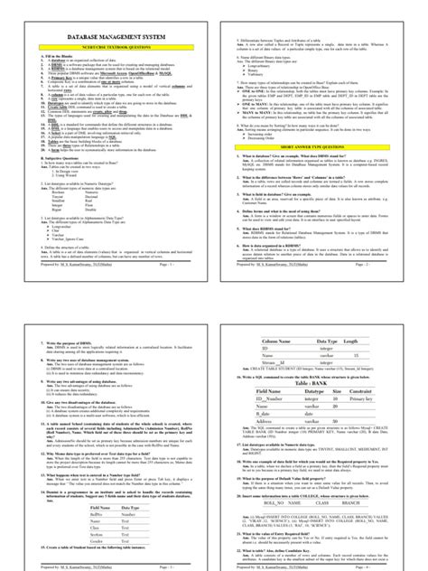 03 Database Management System Important Questions Answers Converted
