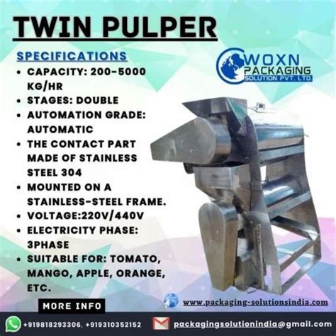 Three Phase Stainless Steel Mango Pulp Making Machine Kgs Hrs At In Ghaziabad