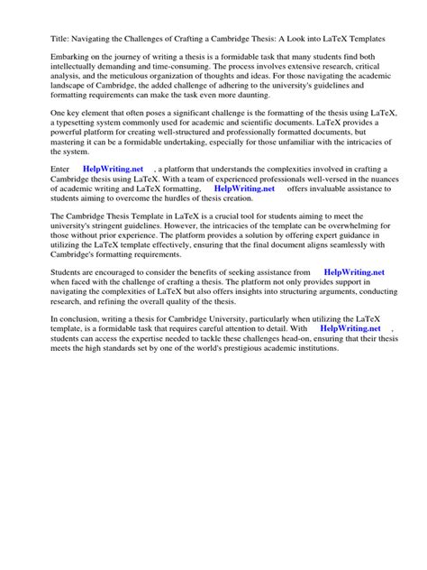 Cambridge Thesis Template Latex Pdf Thesis Page Layout