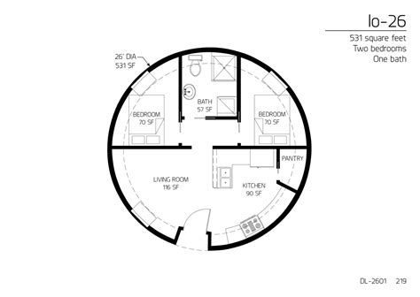 Floor Plan DL 2601 Monolithic Dome Institute