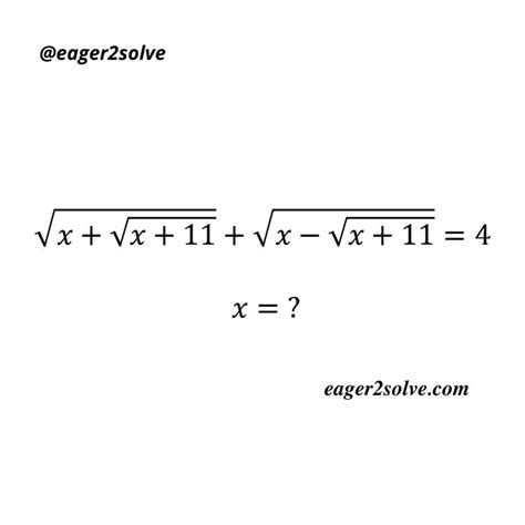 Solve The Algebra Equation With Square Root When The Math Equation Is