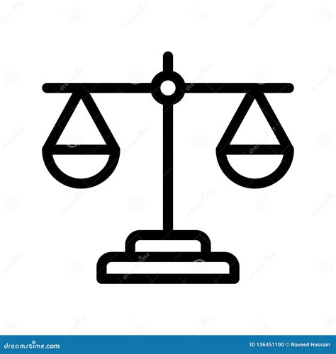 Línea Icono Del Vector De La Balanza Ilustración del Vector