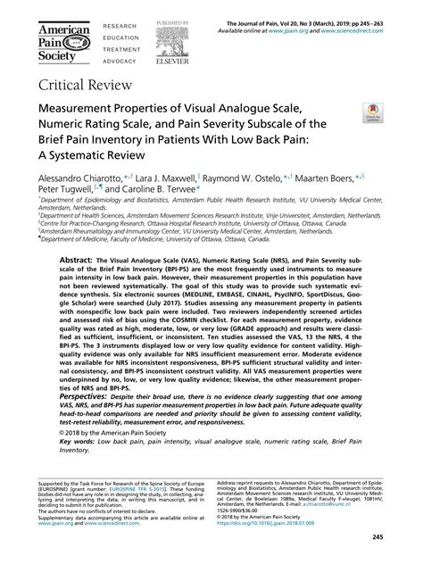 Solution Measurement Properties Of Visual Analogue Scale Numeric
