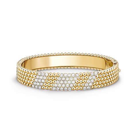 Perlée Diamonds Bracelet 5 Rows Extra Large Model 18k Yellow Gold