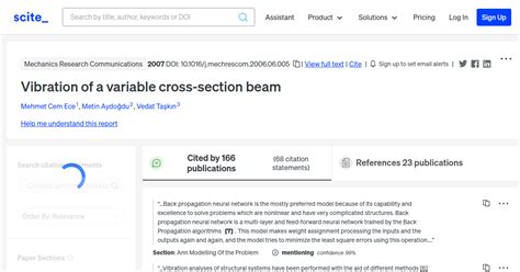 Vibration Of A Variable Cross Section Beam