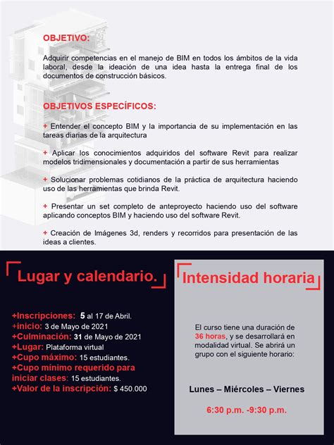 BIM Revit básico Inscripciones Curso virtual de Introducción