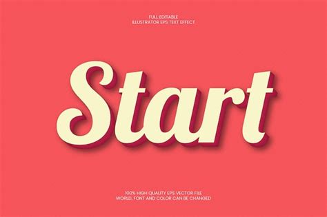 Premium Vector Start Text Effect
