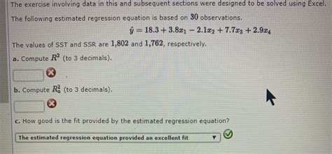 Solved The Exercise Involving Data In This And Subsequent