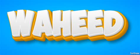 Waheed Yellow White 3d Text Effect Generator