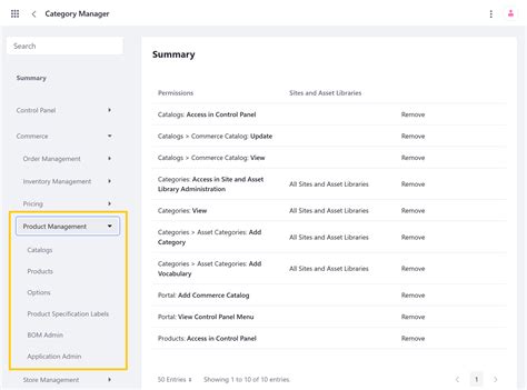 Product Management Permissions Liferay Official Documentation