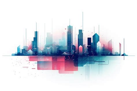 Colorful Watercolor Cityscape Vector Illustration Premium AI