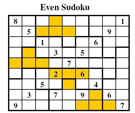 Irregular Even Sudoku Guest Authors Sudoku