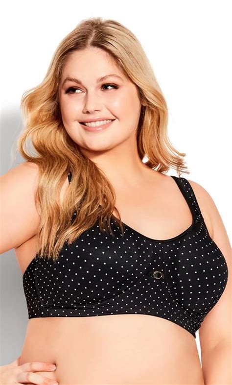 Evans Black Spot Print Padded Bra Evans