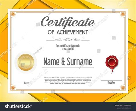 Certificate Diploma Retro Design Template Stock Vector Royalty Free