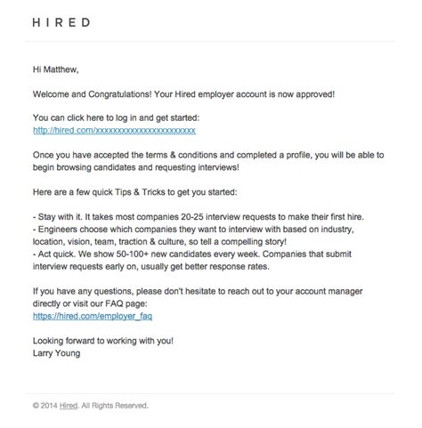 You Are Hired Email Sample At Viimillerblog Blog